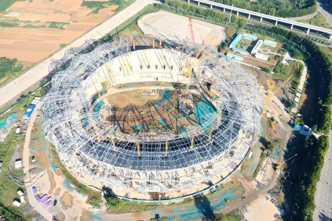 Various Shapes Sizes Commercial Steel Frame Building For Stadium Sports ...